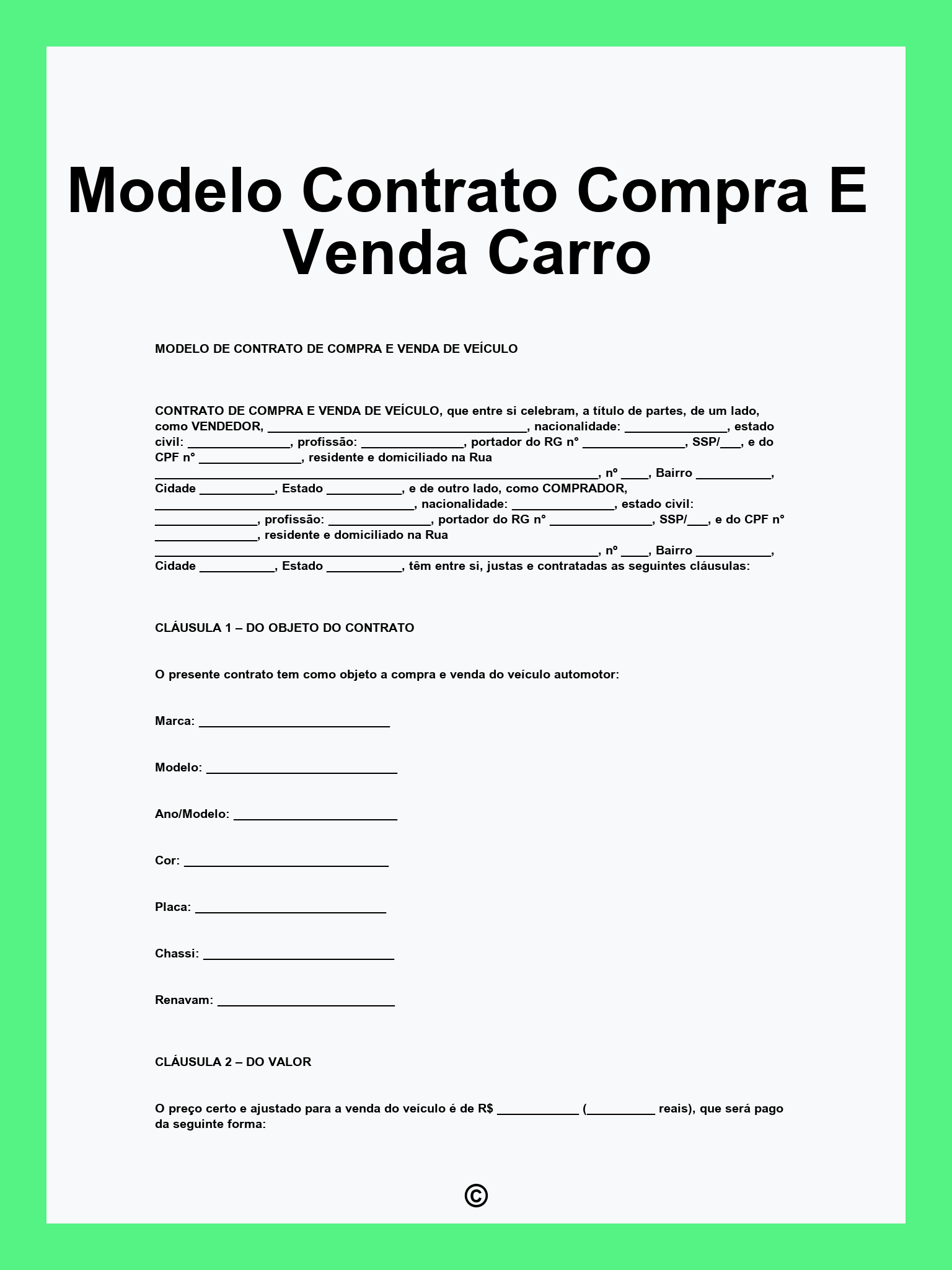 Modelo De Contrato De Compra